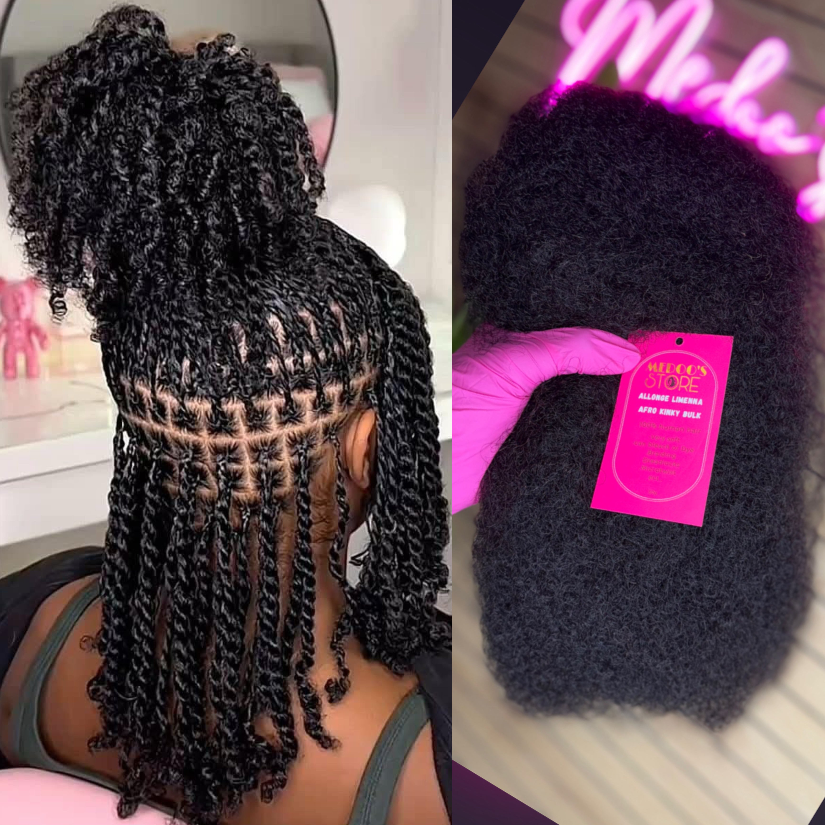 Allonge Limena afro kinky Bulk 100% human hair [50 gram / pk ] – MEDOO ...